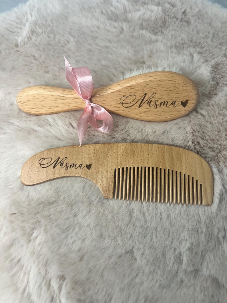 Personalized Wooden Brush and Comb - Etsy
