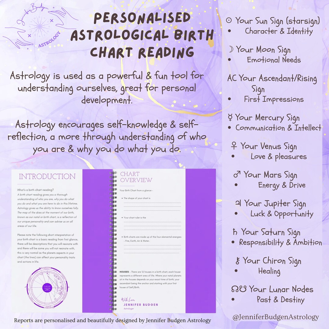 Personalised Astrological Birth Chart Report - Baby/child Edition - Etsy