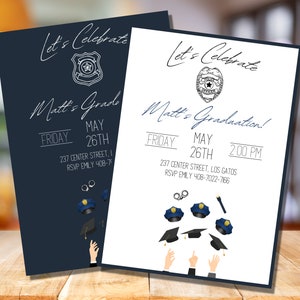 Police Academy Graduation Party, Cop Graduation Invitation, Officer ...