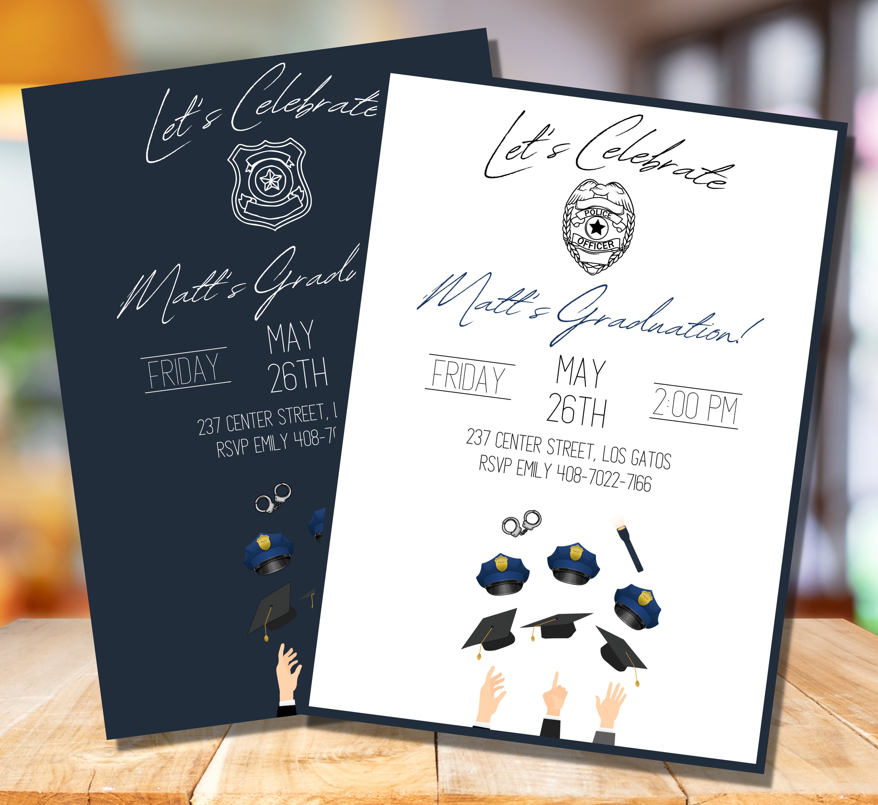 Police Academy Graduation Party, Cop Graduation Invitation, Officer ...