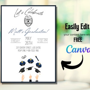 Police Academy Graduation Party, Cop Graduation Invitation, Officer ...