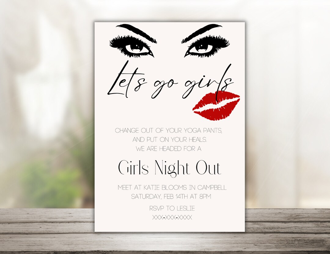 Girls Night Out Invitation Galentine's Day Invite - Etsy