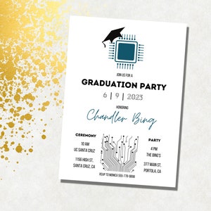 Editable Computer Engineer Graduation Party, Modern Electrical ...