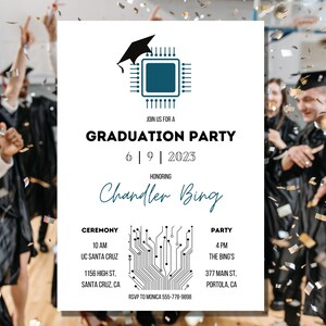 Editable Computer Engineer Graduation Party, Modern Electrical ...