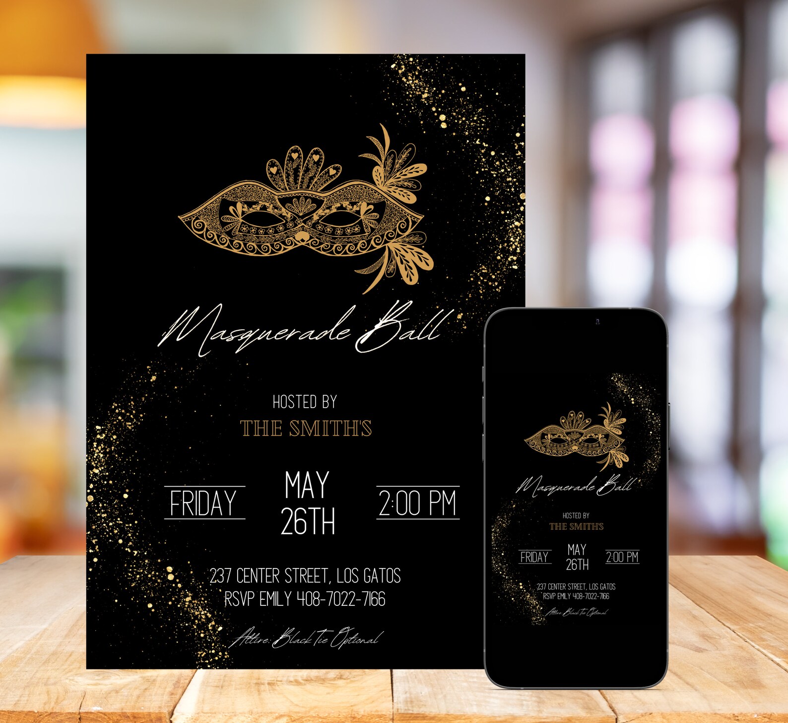 Masquerade Ball Party Invite, Mardi Gras Party Invitation, Masked Ball ...