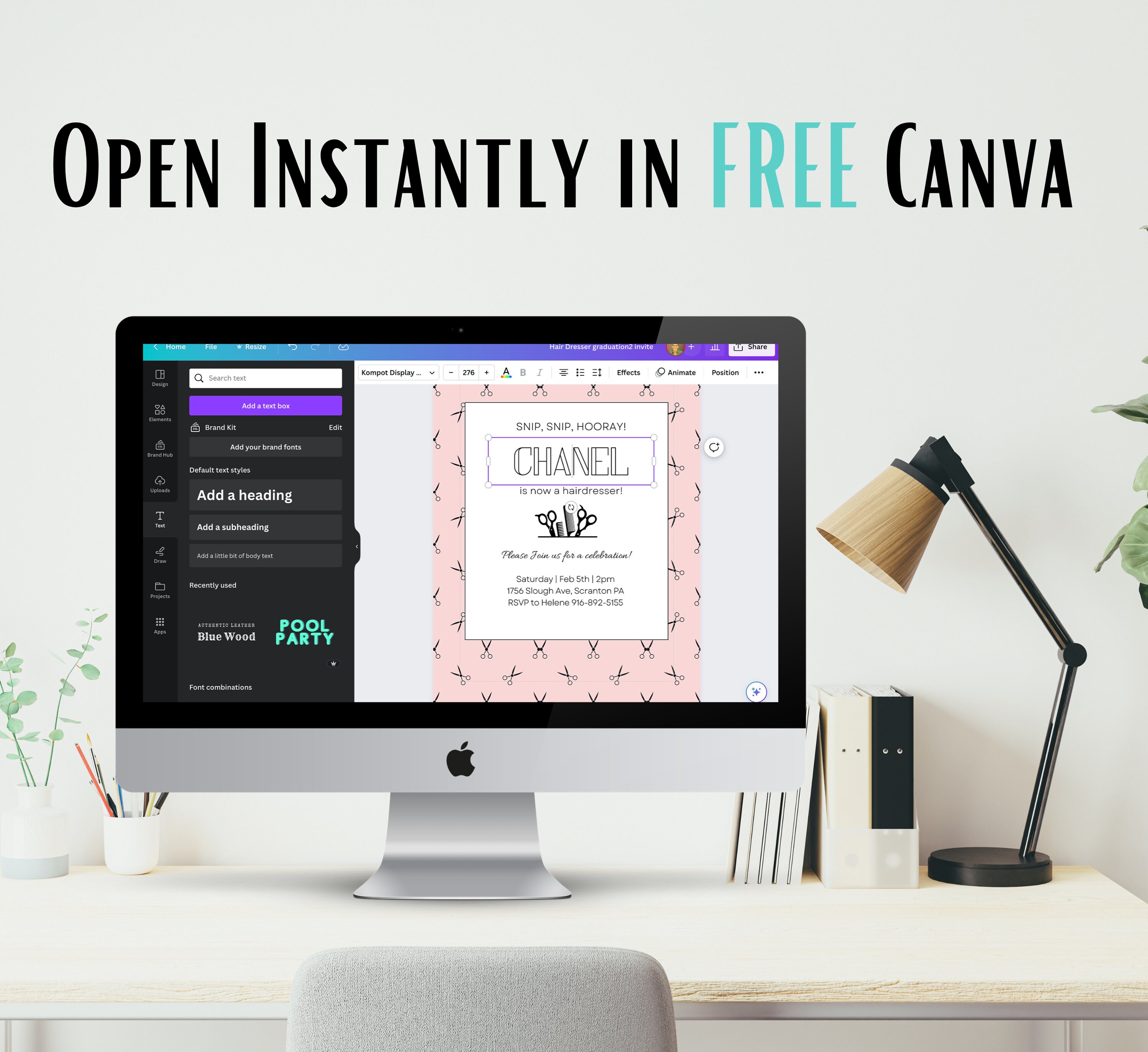 Custom Hairdresser Graduation Party Invite, Cosmetologist Grad ...