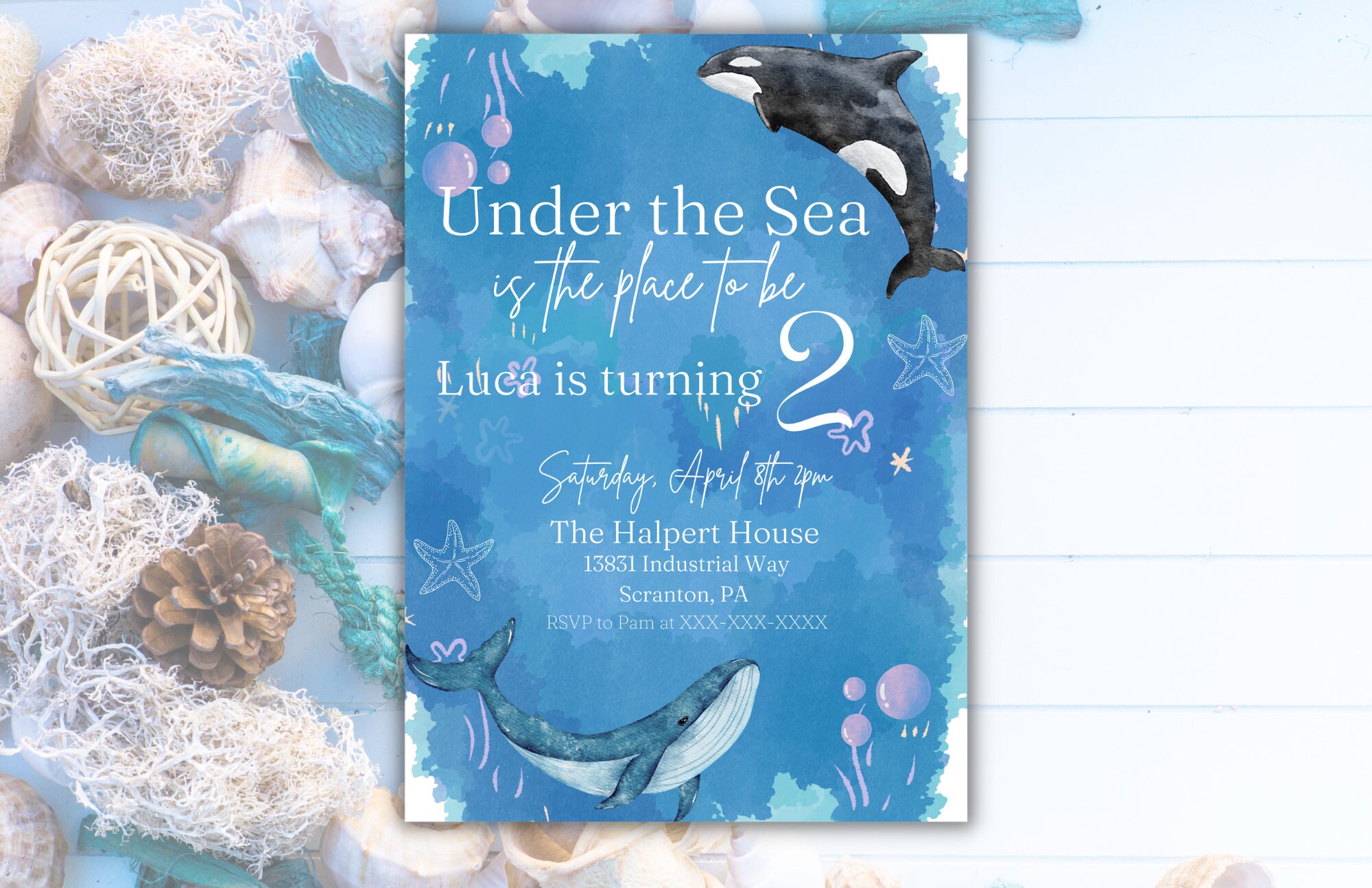 Under the Sea Birthday Invitation Ocean Birthday Invite - Etsy