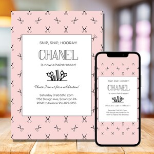Custom Hairdresser Graduation Party Invite, Cosmetologist Grad ...