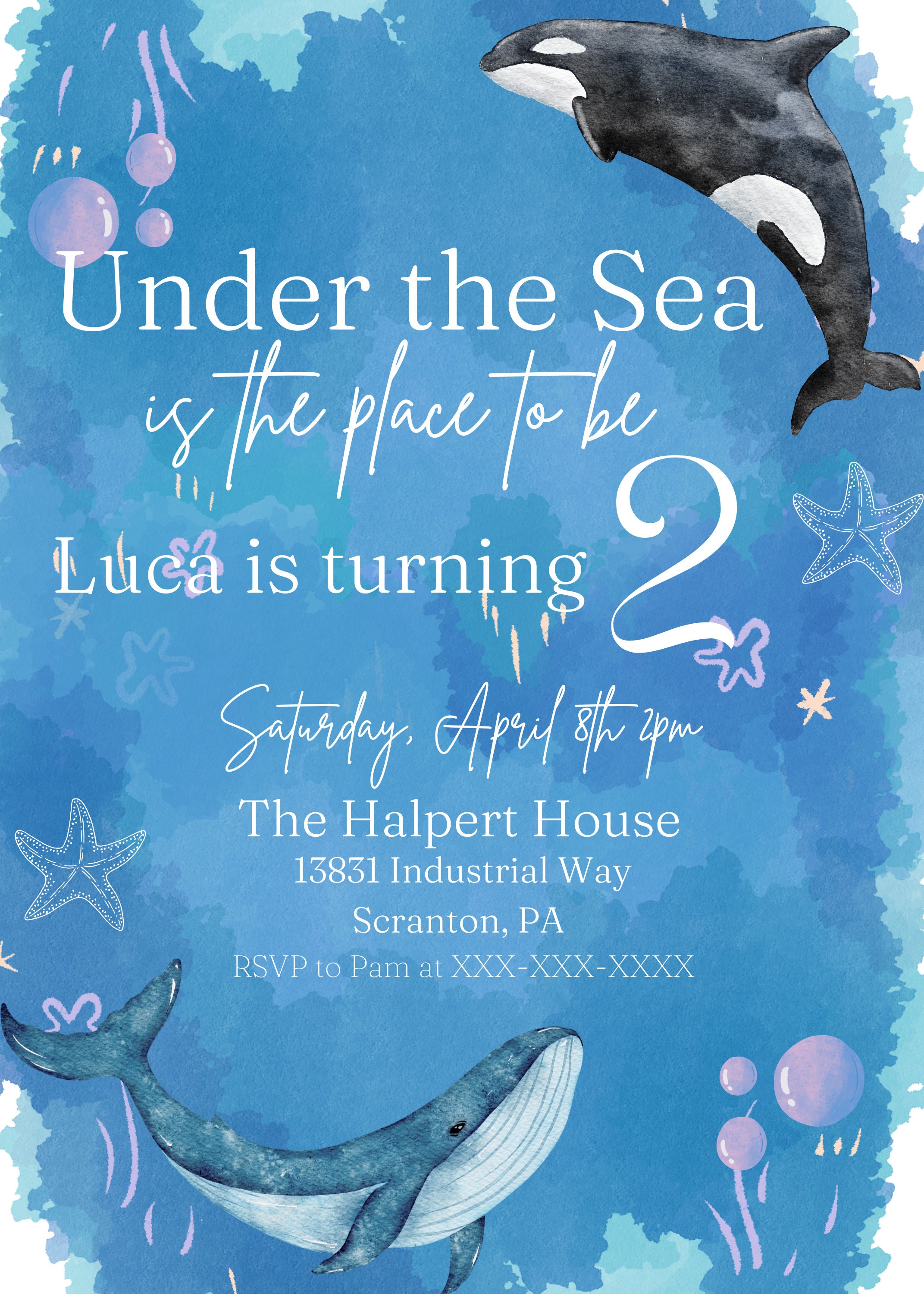 Under the Sea Birthday Invitation Ocean Birthday Invite - Etsy