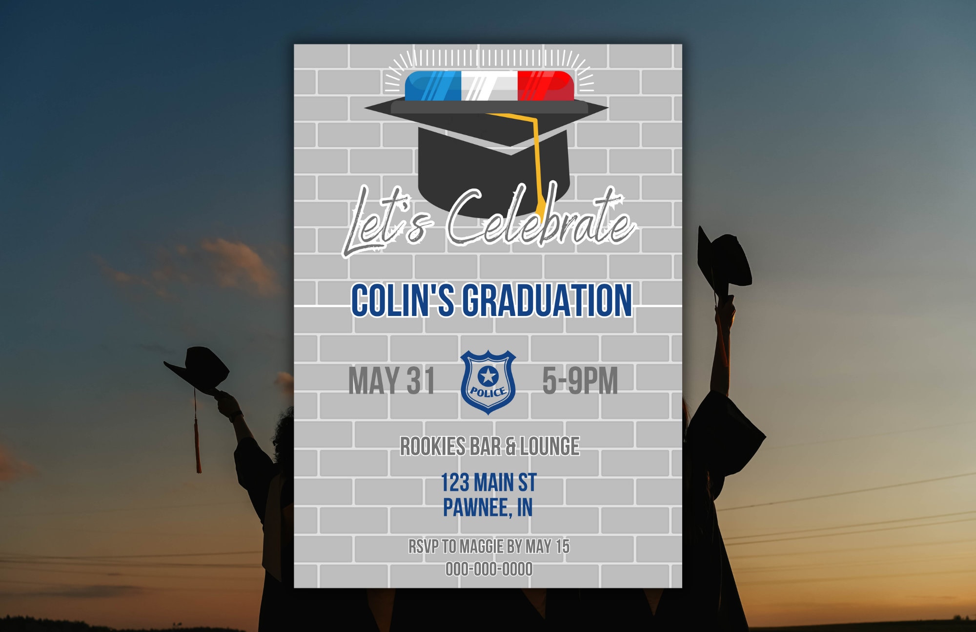 Police Academy Graduation Invitation Cop Graduation Invite Editable ...