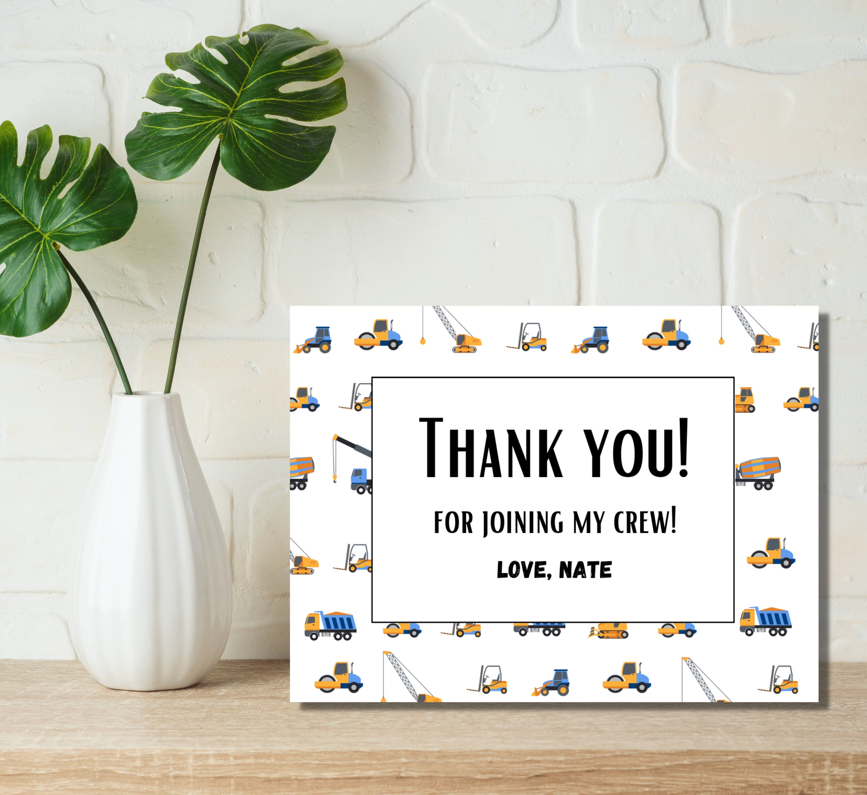 Construction Truck Thank You Cards, Dump Truck Thank You Cards, 3 ...