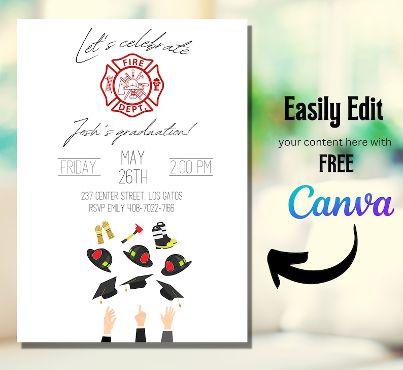 Fire Academy Graduation Party, Firefighter Graduation Invitation ...