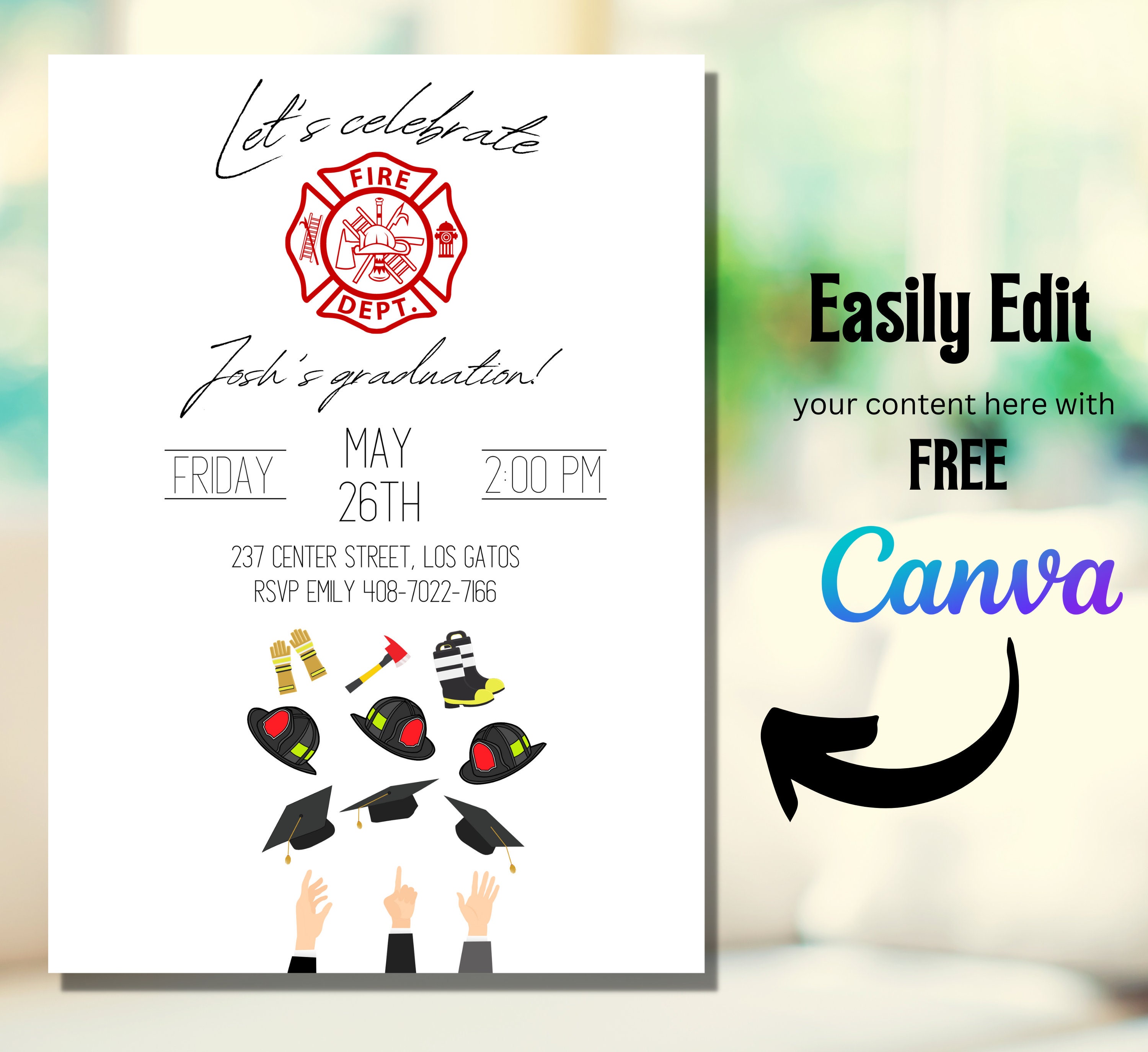 Fire Academy Graduation Party, Firefighter Graduation Invitation ...