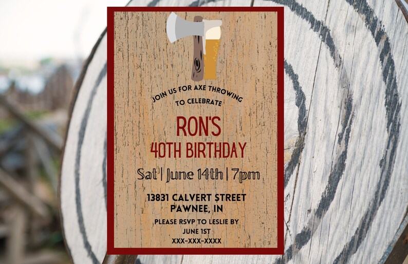 Axe Throwing Invite 30th Birthday 40th Birthday Party Invite - Etsy