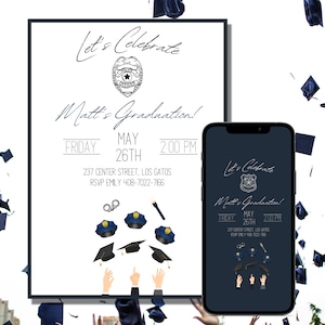 Police Academy Graduation Party, Cop Graduation Invitation, Officer ...