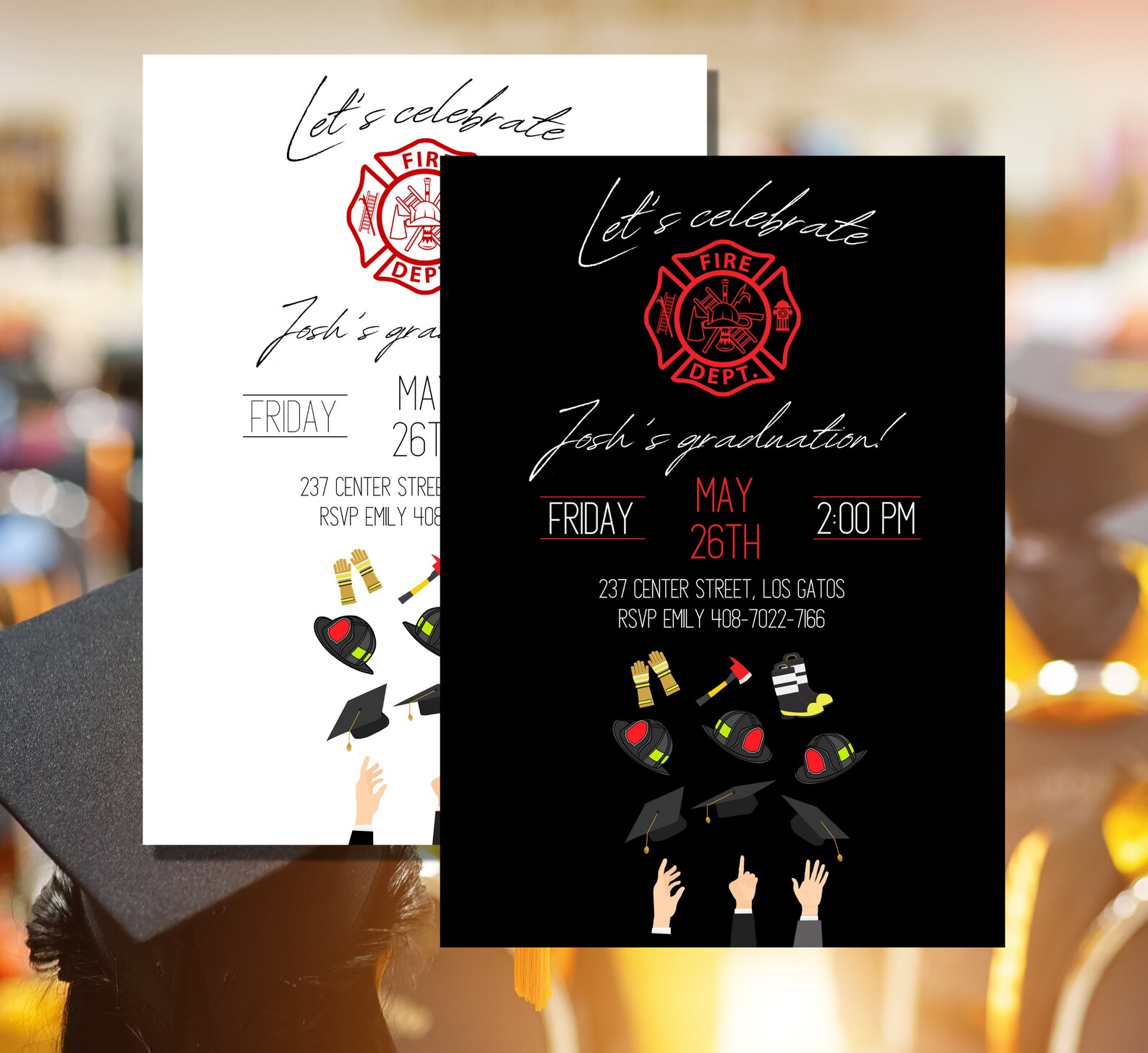 Fire Academy Graduation Party, Firefighter Graduation Invitation ...