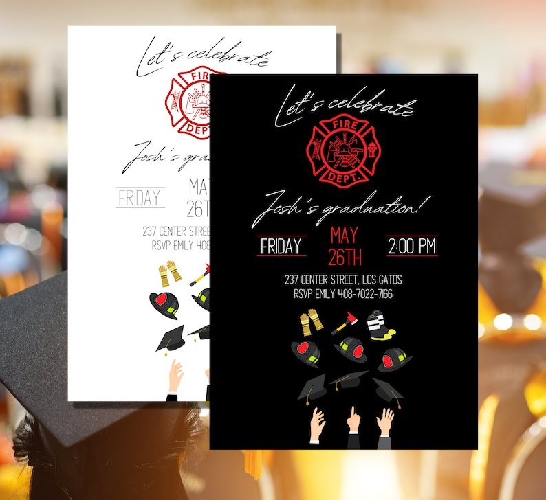 Fire Academy Graduation Party, Firefighter Graduation Invitation ...