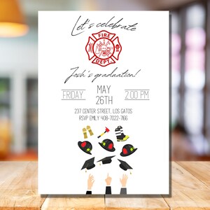 Fire Academy Graduation Party, Firefighter Graduation Invitation ...