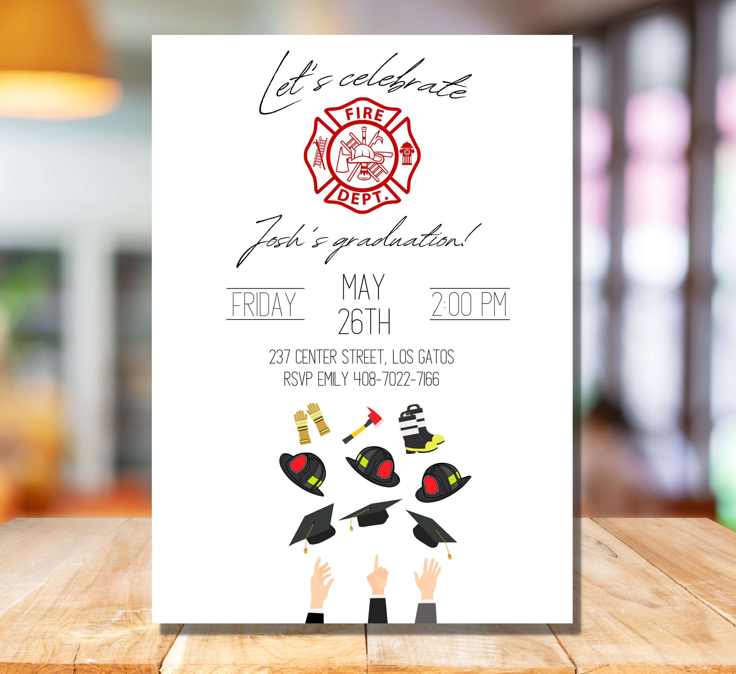 Fire Academy Graduation Party, Firefighter Graduation Invitation ...