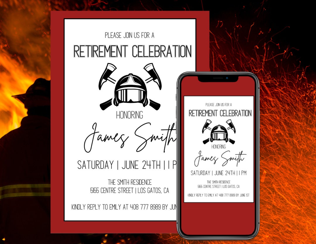 Firefighter Retirement Party | Minimalist Retirement Party ...