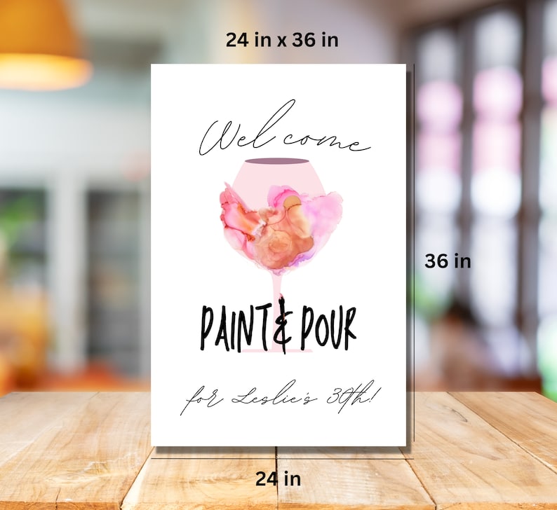 Paint and Sip Welcome Sign, Paint and Pour Party Welcome Entrance Sign ...