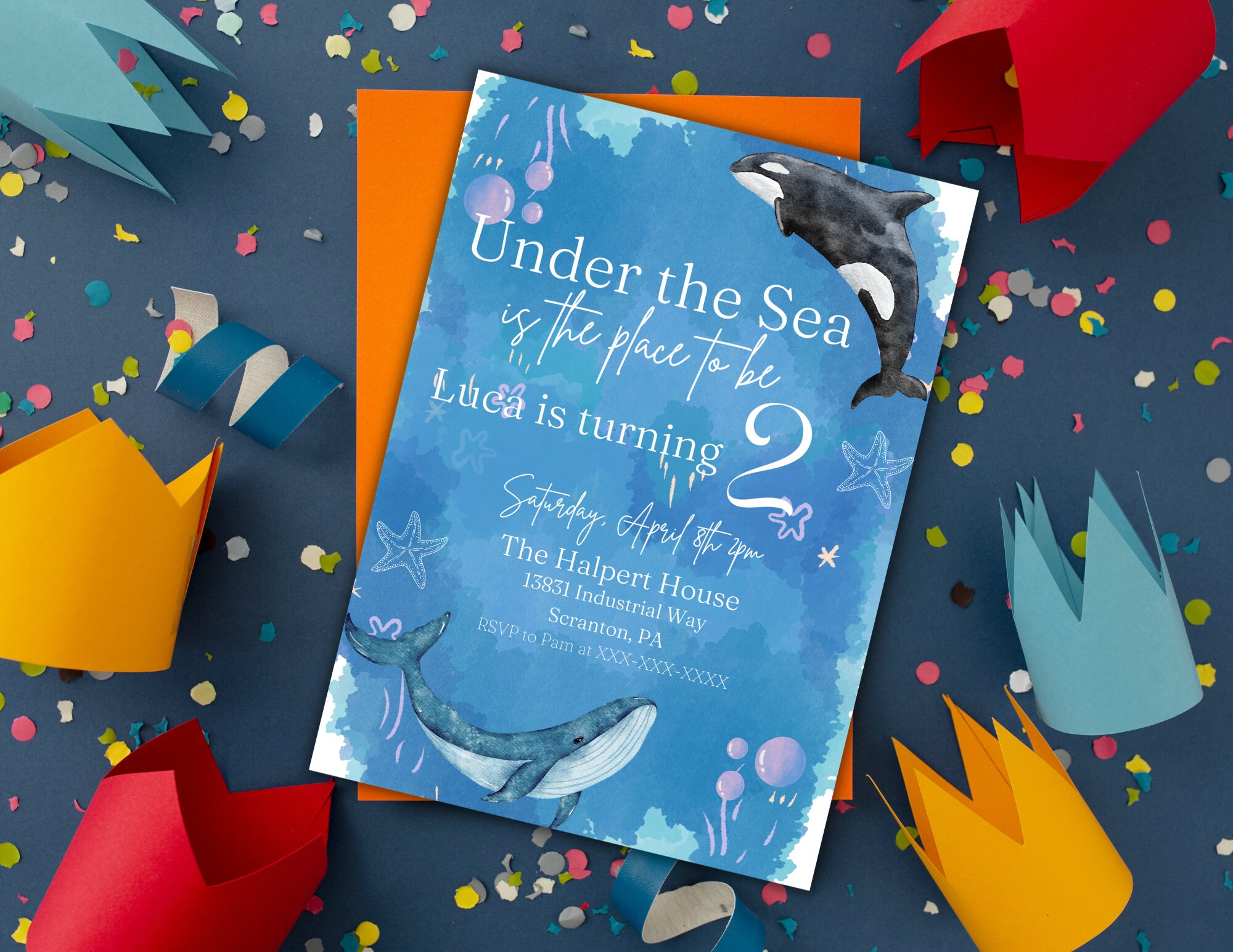 Under the Sea Birthday Invitation Ocean Birthday Invite - Etsy