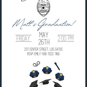 Police Academy Graduation Party, Cop Graduation Invitation, Officer ...