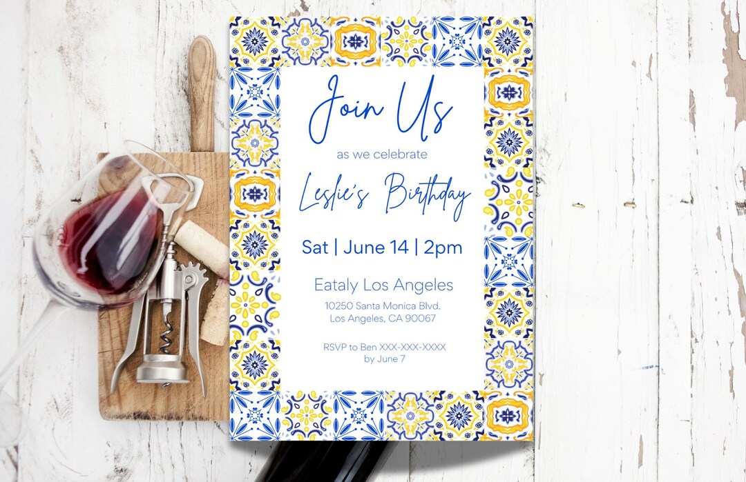 Summer Birthday Invitation | Limoncello Invitation | Amalfi Coast ...