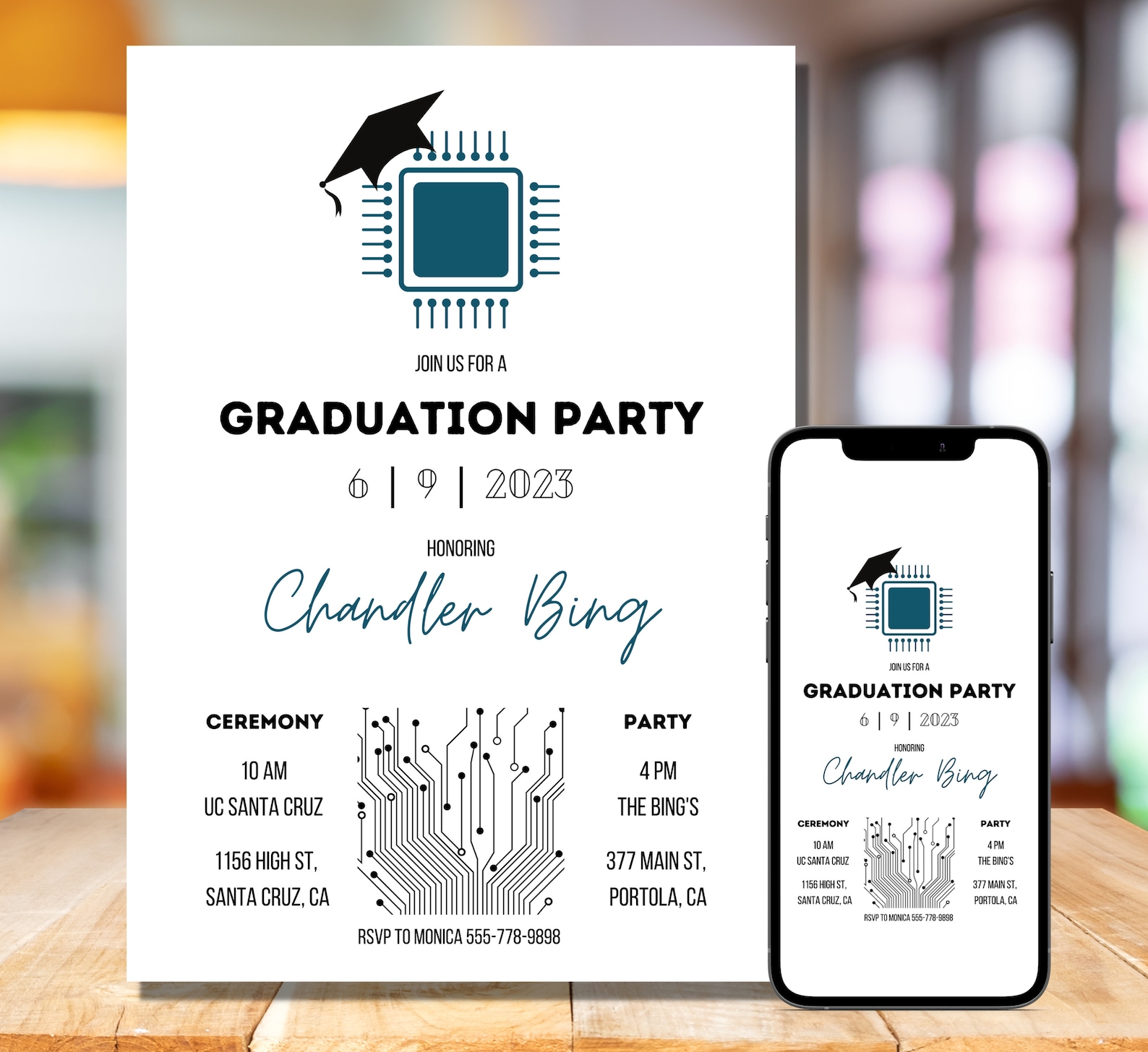 Editable Computer Engineer Graduation Party, Modern Electrical ...