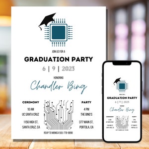 Editable Computer Engineer Graduation Party, Modern Electrical ...