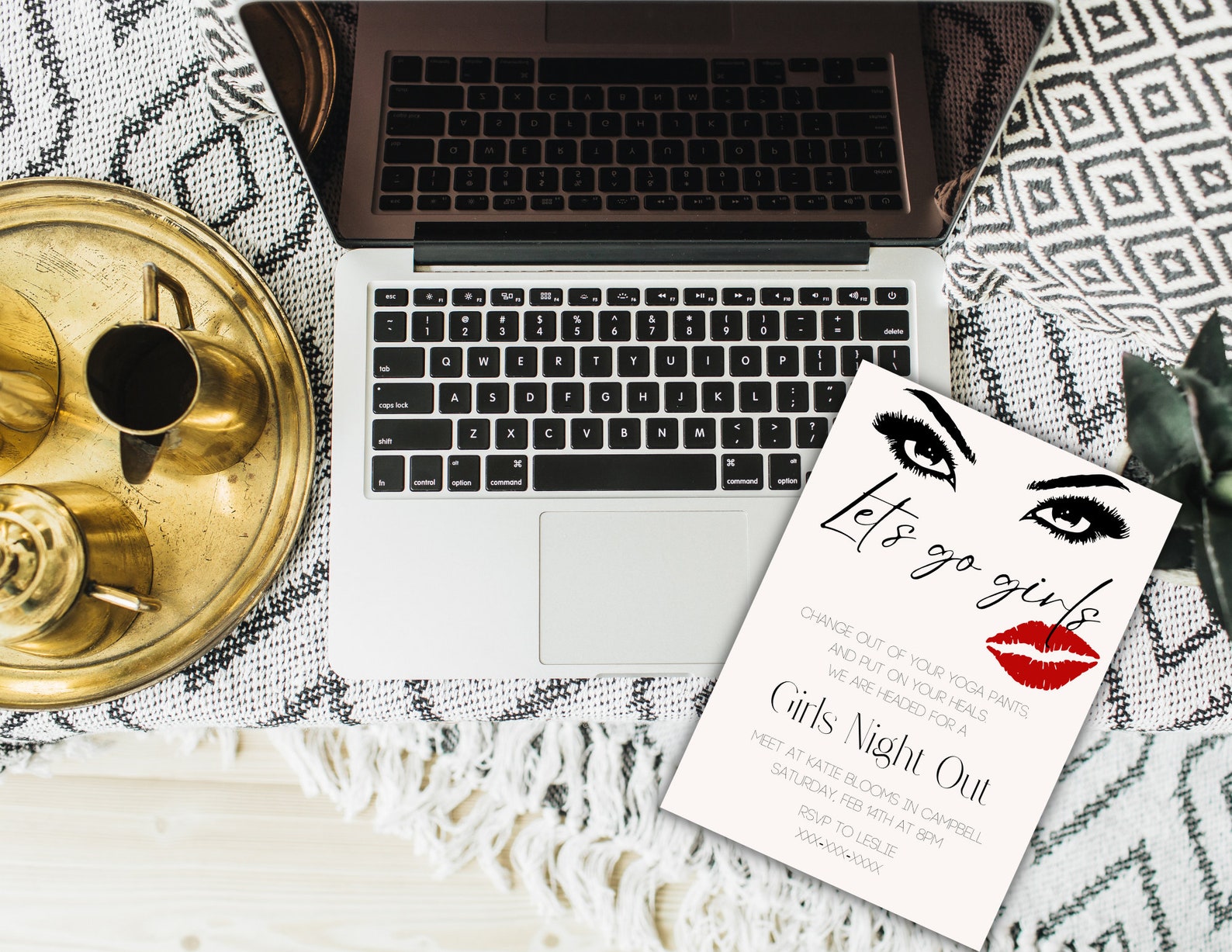 Girls Night Out Invitation, Galentine's Day Invite, Editable Template ...