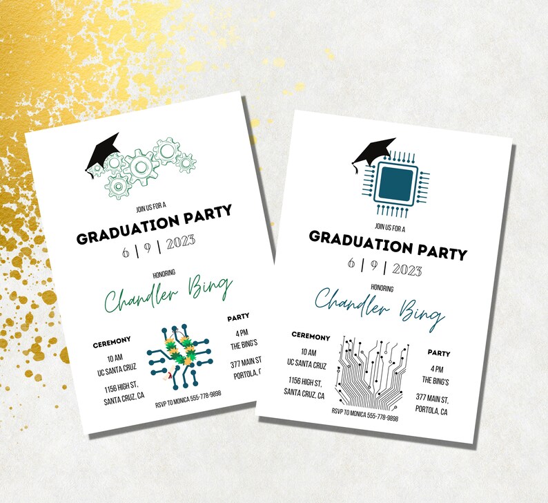 Editable Computer Engineer Graduation Party, Modern Electrical ...