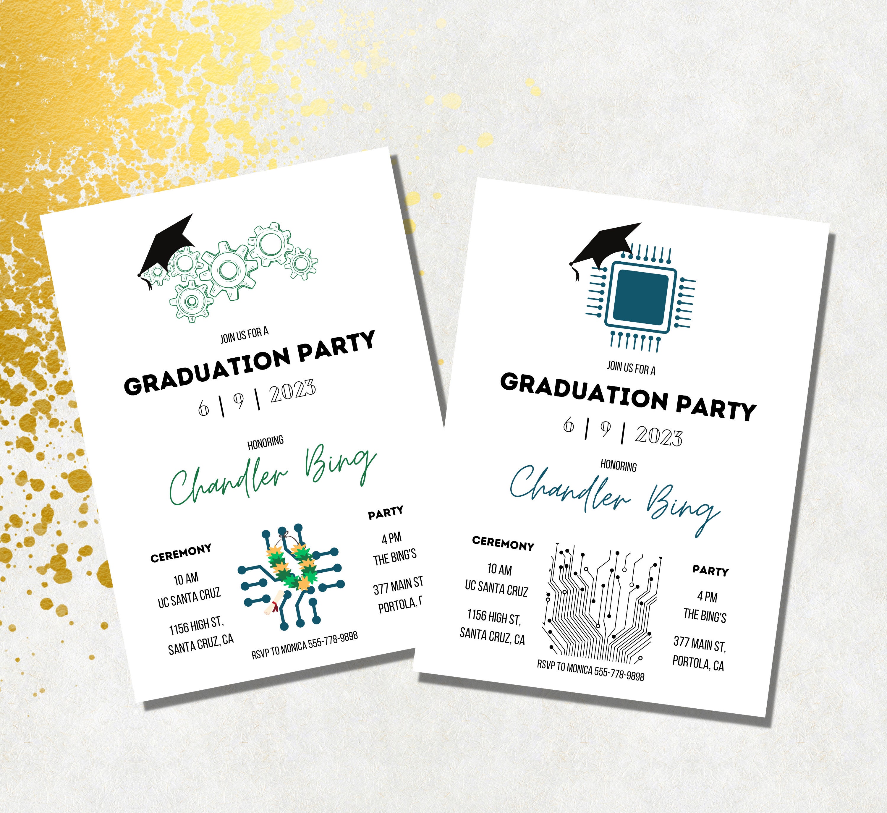 Editable Computer Engineer Graduation Party, Modern Electrical ...
