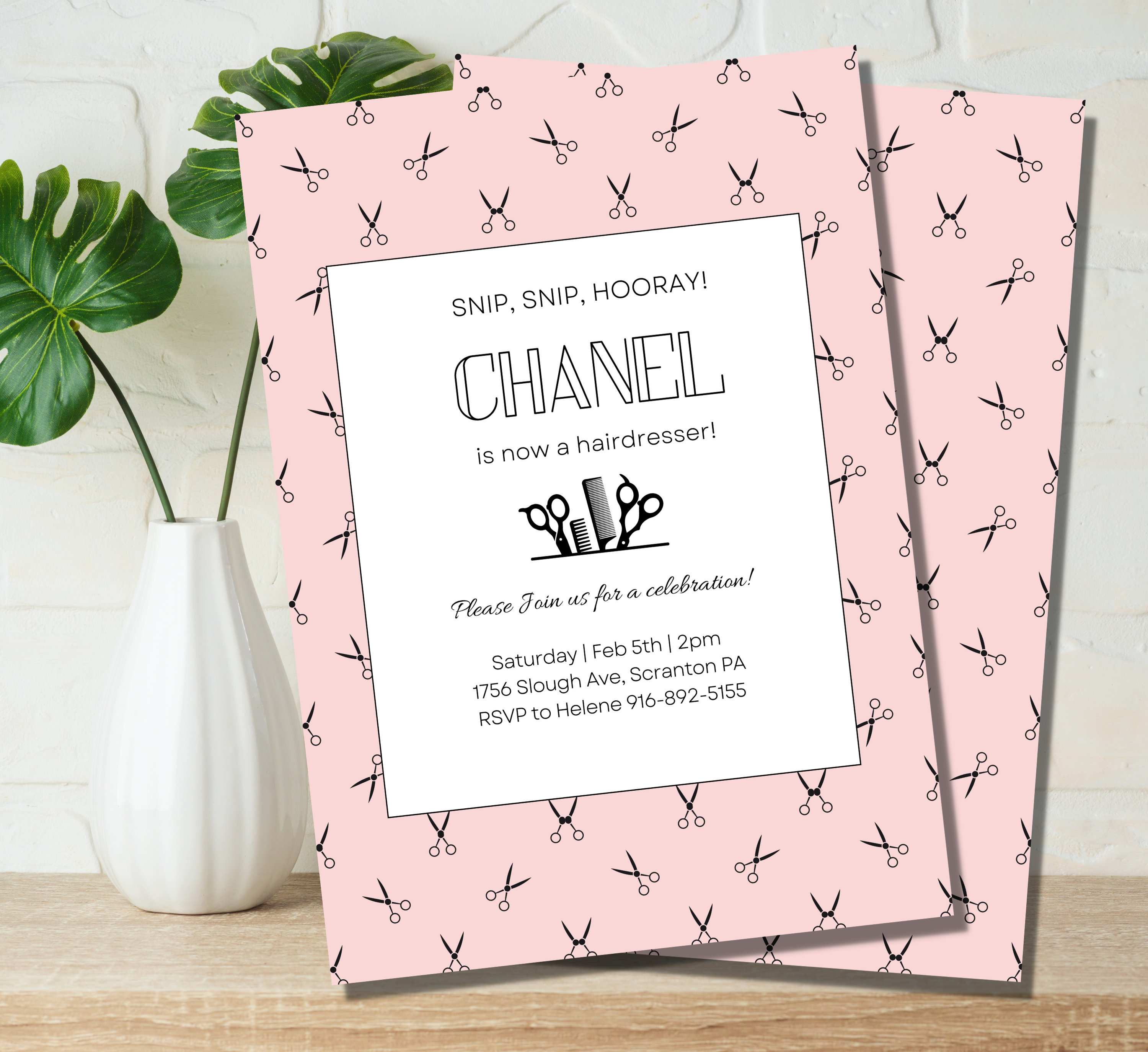 Custom Hairdresser Graduation Party Invite, Cosmetologist Grad ...