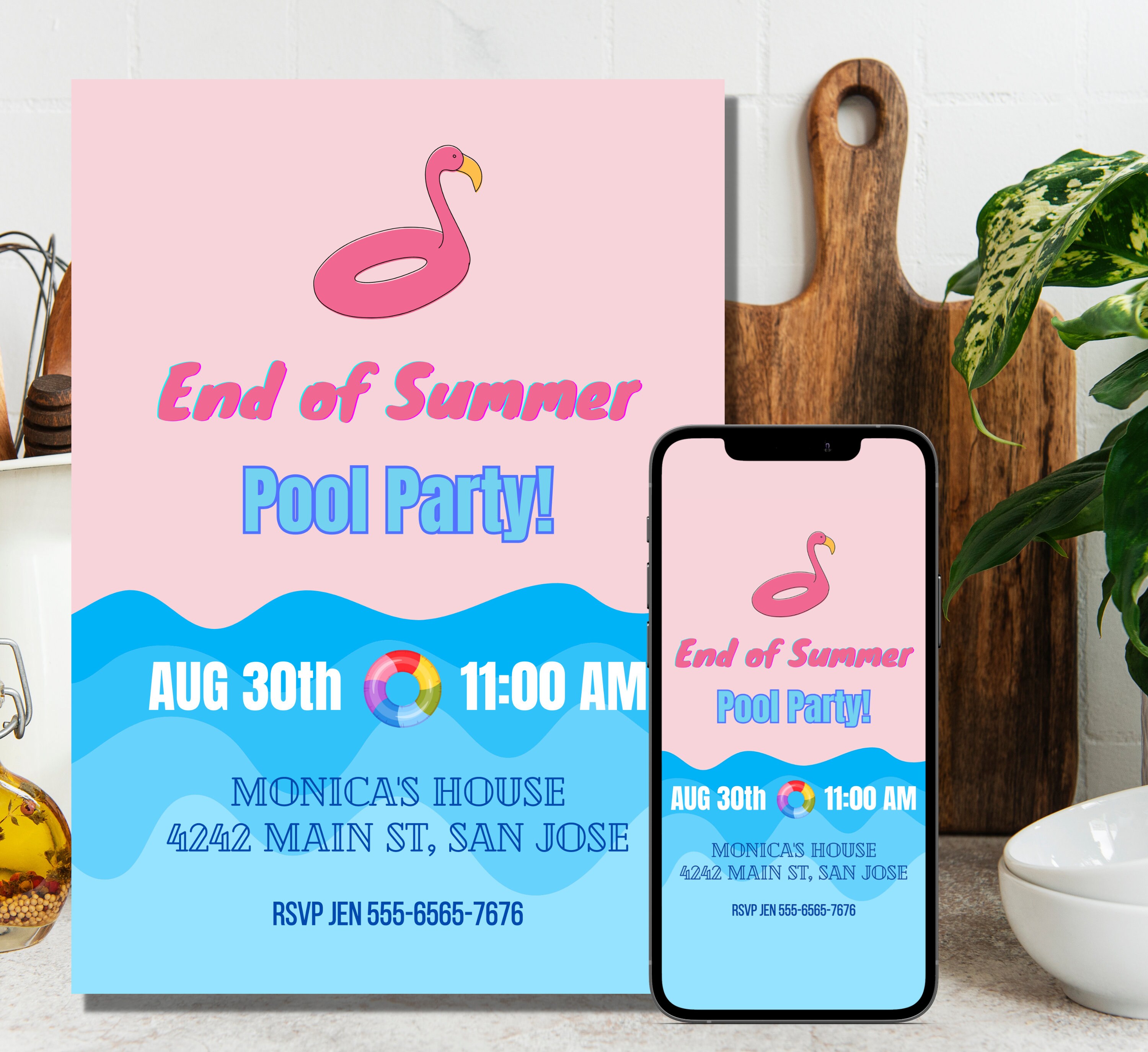 Editable End of Summer Pool Party Invite Back to School Pool - Etsy