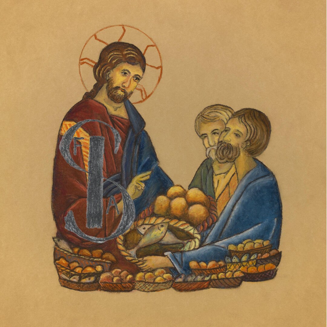 Custom Handwritten Christian Icon Print | Loaves and Fish | Jesus ...
