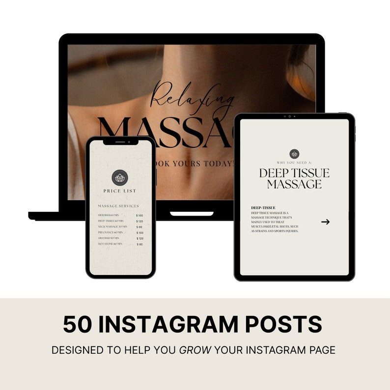 Massage Therapist Instagram Templates Massage & RMT Massage Therapy ...