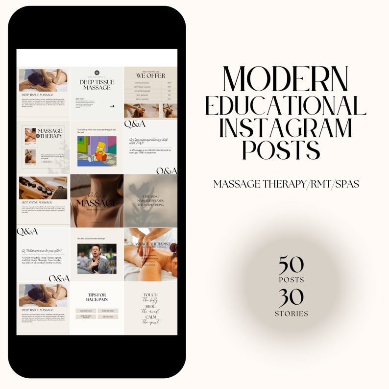 Massage Therapist Instagram Templates Massage & RMT Massage Therapy ...