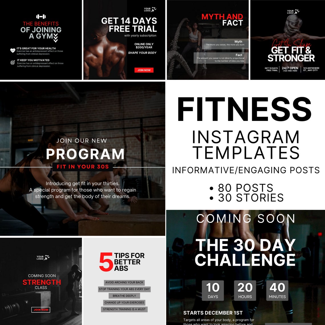 Fitness Social Media Posts/stories | Informative Instagram Posts ...