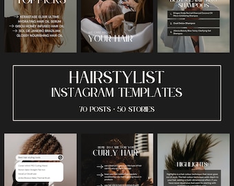 60 Hairdresser Instagram Templates | Hairdresser Canva | Hairstylist ...