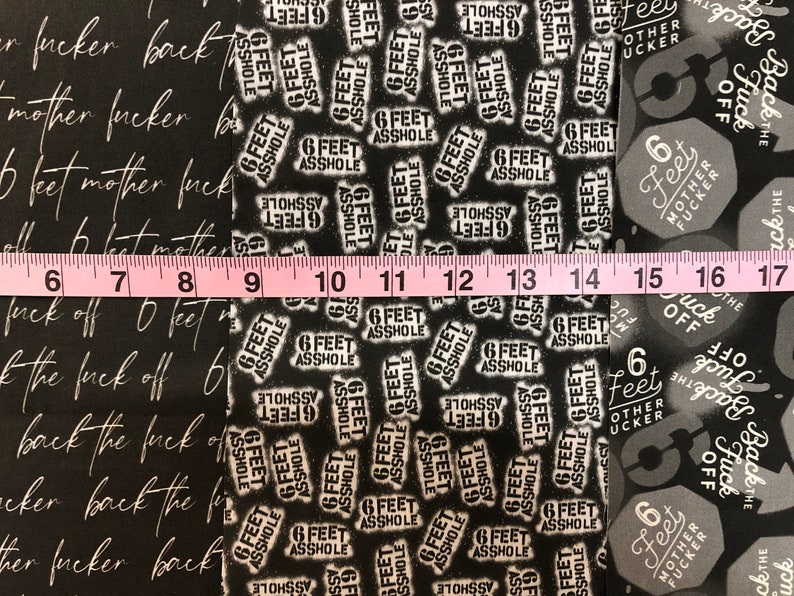 Adult Profanity Swear Curse Words Fabric Prints 6 Feet Social Distance ...