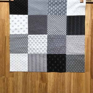 Gray Patchwork Cotton Fabric Pieces: Urban Farmhouse Style, Set of 3 - Etsy