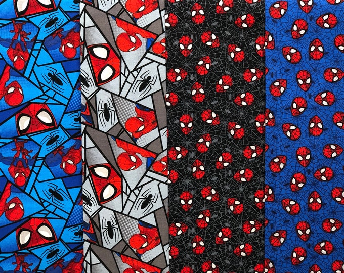 Fat Quarters Spiderman Fabric 20x20 Marvel Spidey - Etsy