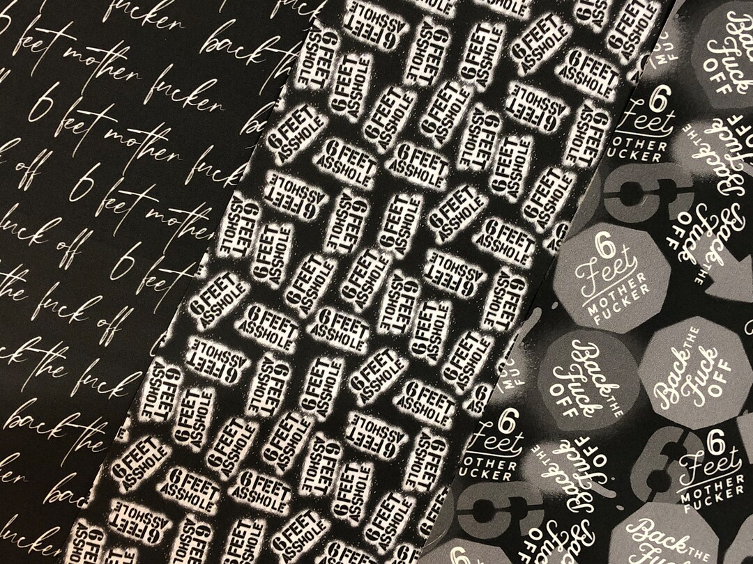 Adult Profanity Swear Curse Words Fabric Prints 6 Feet Social Distance ...