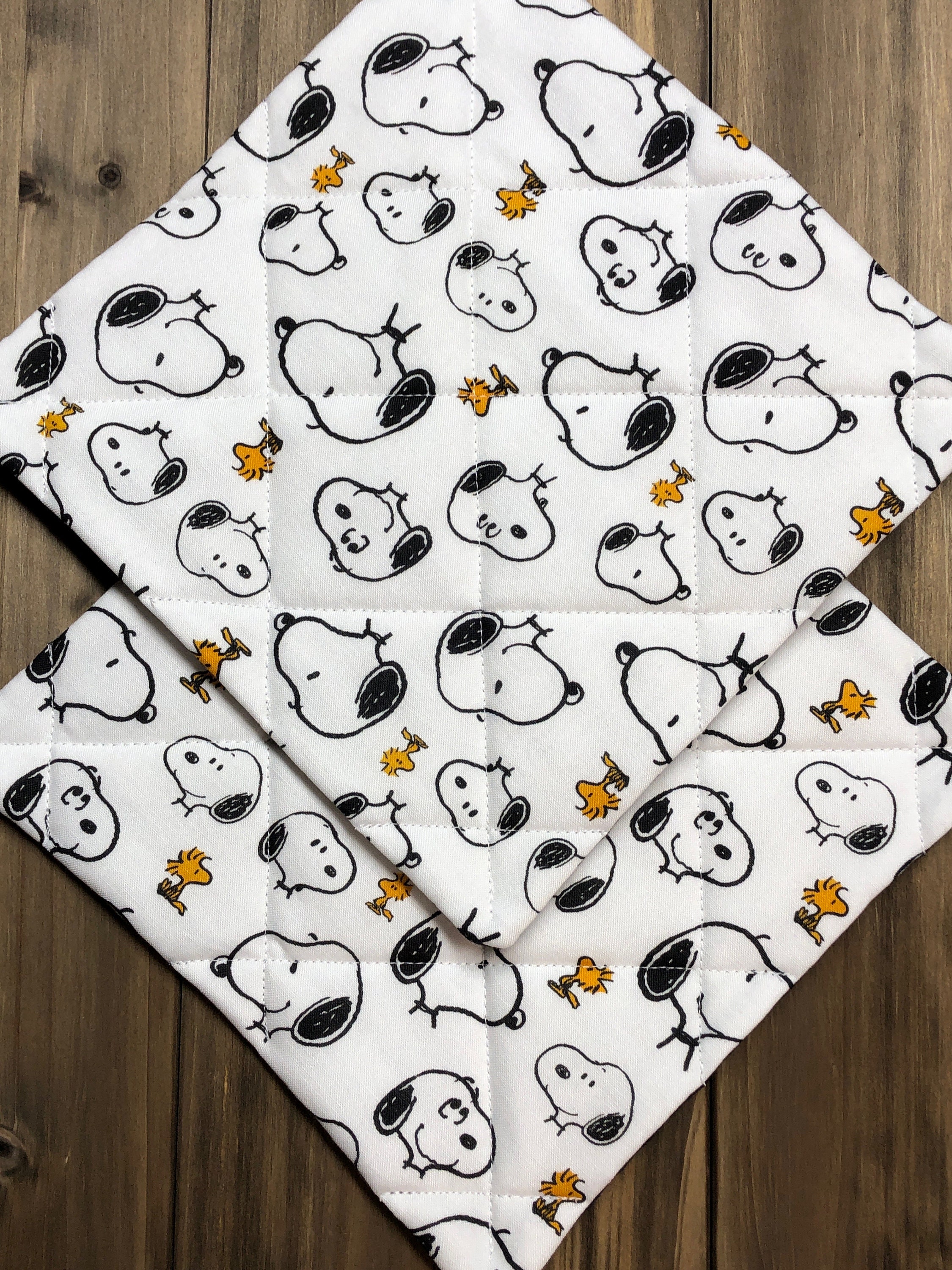 SNOOPY Potholders Hot Pads Table Counter Mats Cotton Fabric Kitchen ...