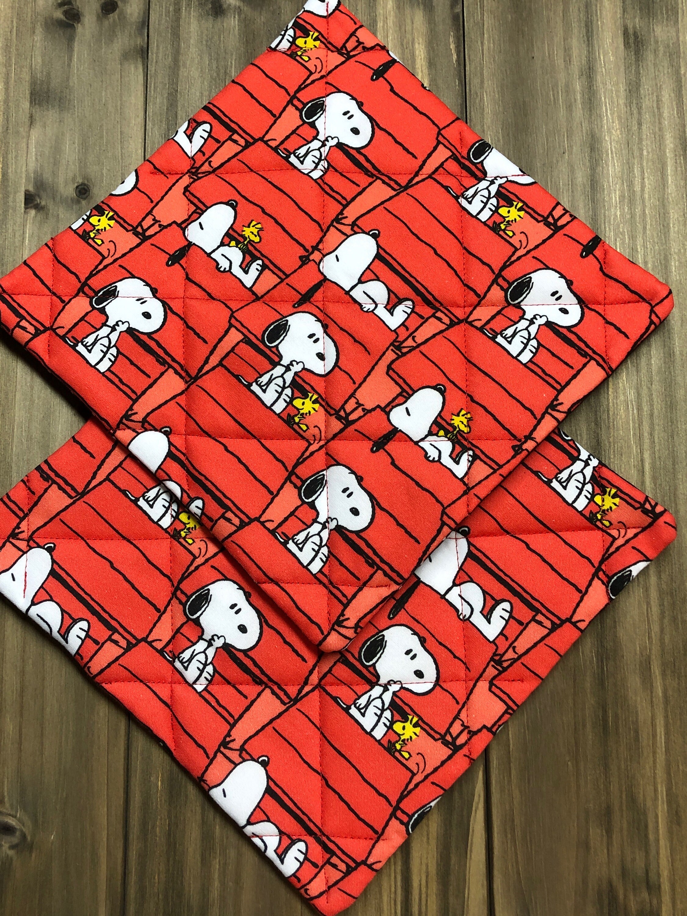 SNOOPY Potholders Hot Pads Table Counter Mats Cotton Fabric Kitchen ...