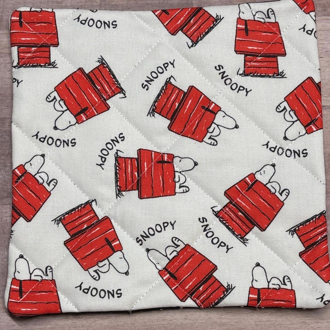 SNOOPY Potholders Hot Pads Table Counter Mats Cotton Fabric Kitchen ...