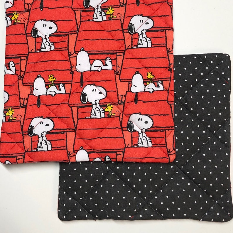 SNOOPY Potholders Hot Pads Table Counter Mats Cotton Fabric Kitchen ...