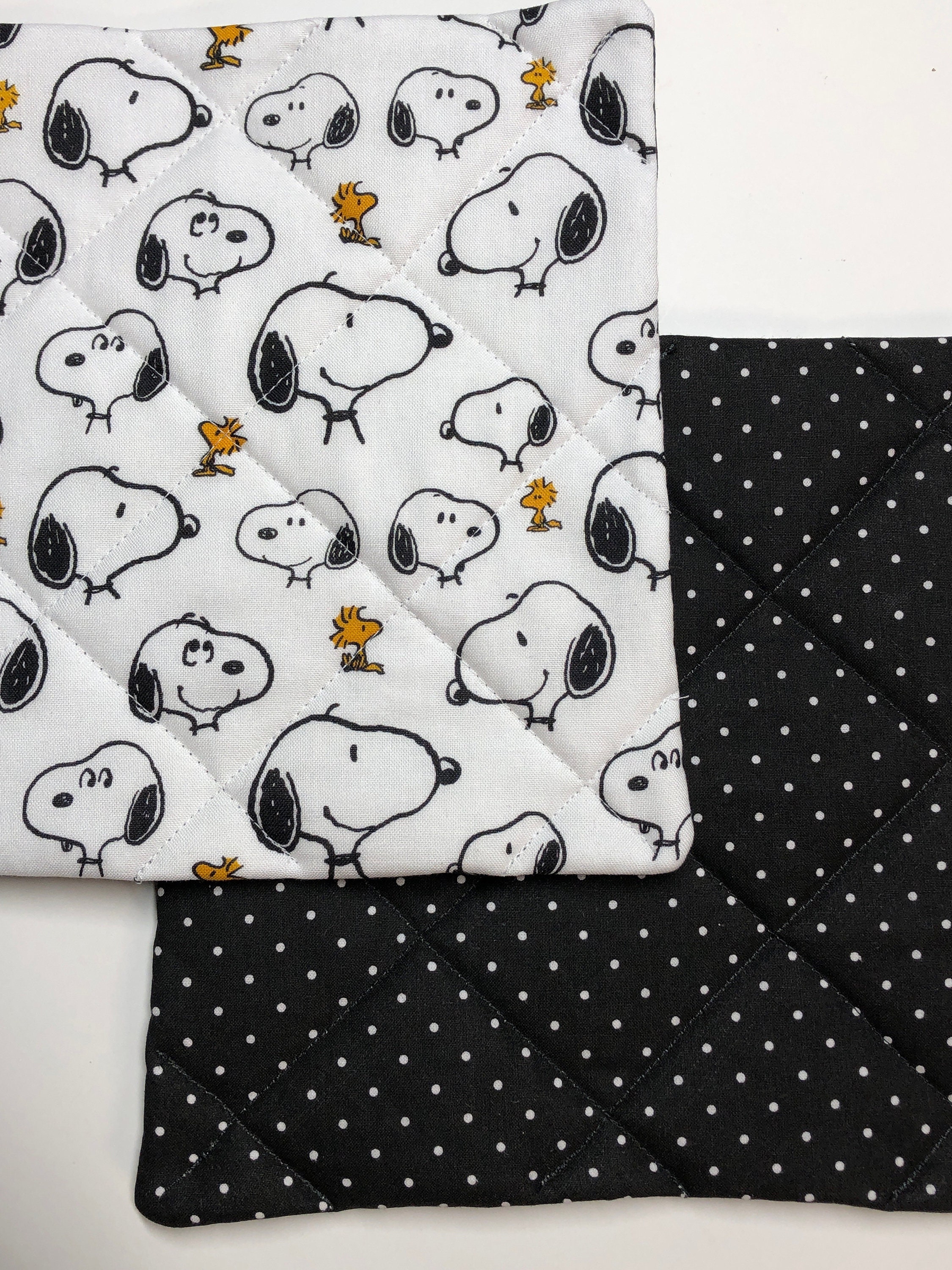 SNOOPY Potholders Hot Pads Table Counter Mats Cotton Fabric Kitchen ...