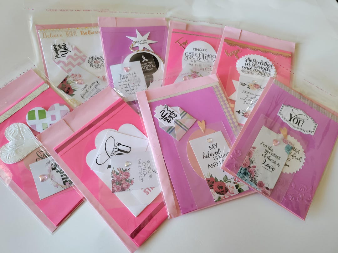 Handmade Breast Cancer Support Card – Inspirational Pink Ribbon ...